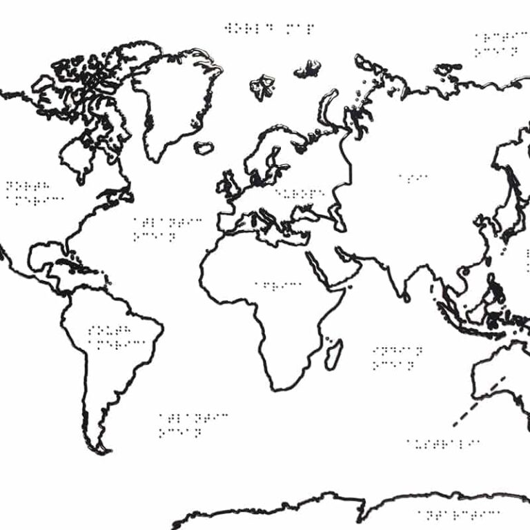 Tactile Braille World Map With Raised Outlines | Beyond Braille